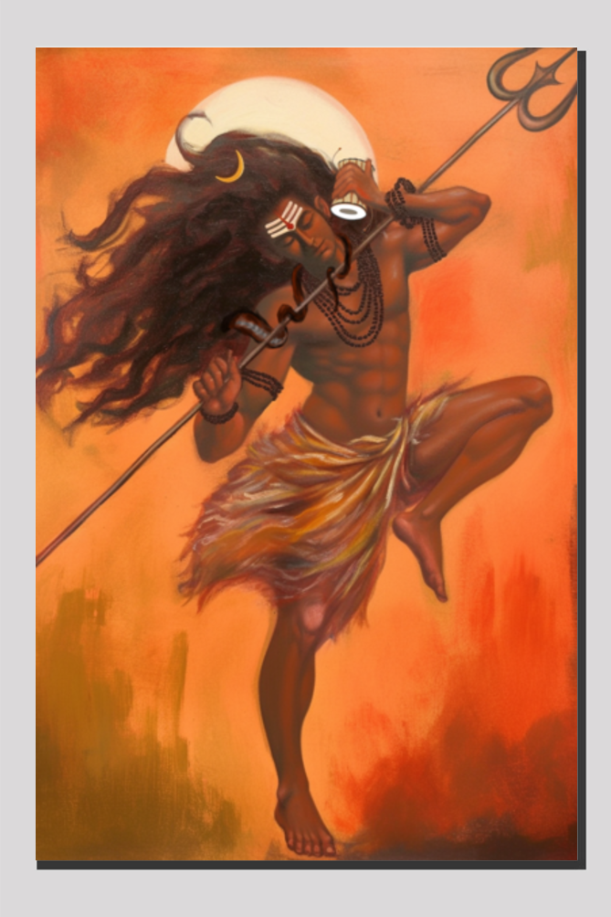 Shiva Ananda Tandava Digital Painting on Canvas – Divine Wall Art for ...