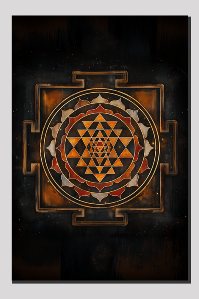Shree Chakra Yantra Canvas Wall Art – Sacred Geometry for Prosperity ...
