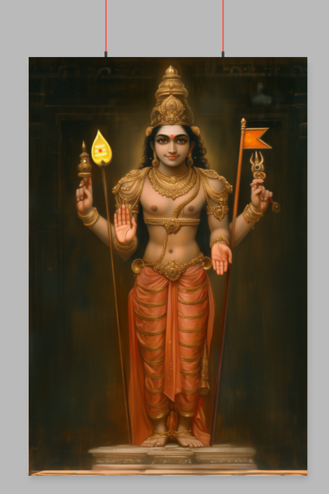 Lord Murugan Poster | Divine Kartikeya Wall Art for Home & Pooja Room ...
