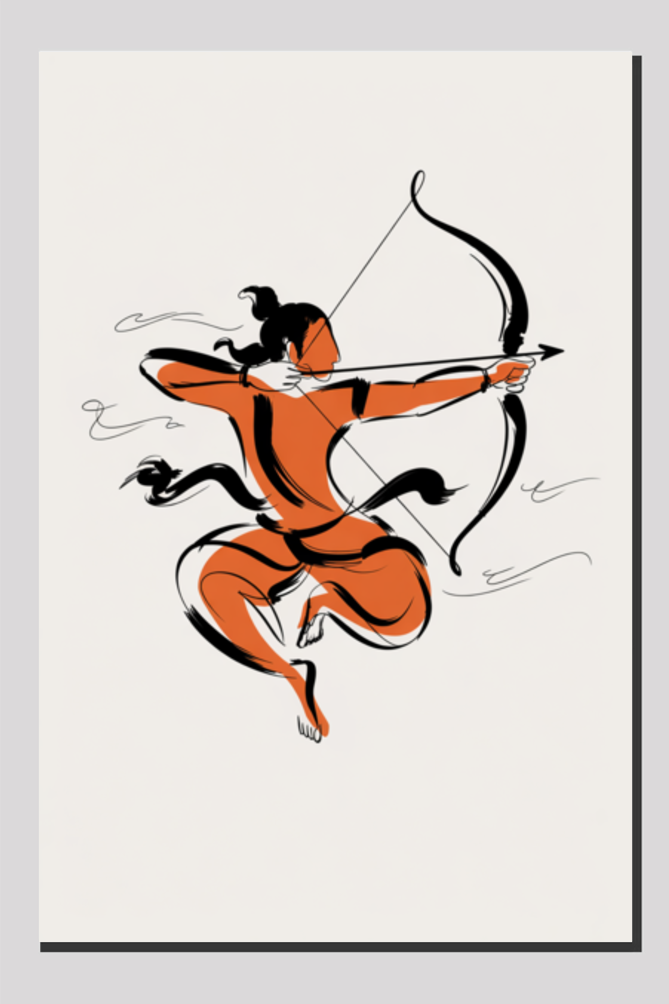 Sri Rama Digital Painting on Canvas – Divine Wall Art for Strength, Dh ...