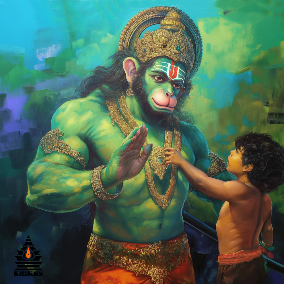 Lord Hanuman Blessings Digital Art | High-Resolution PNG Download | Di ...