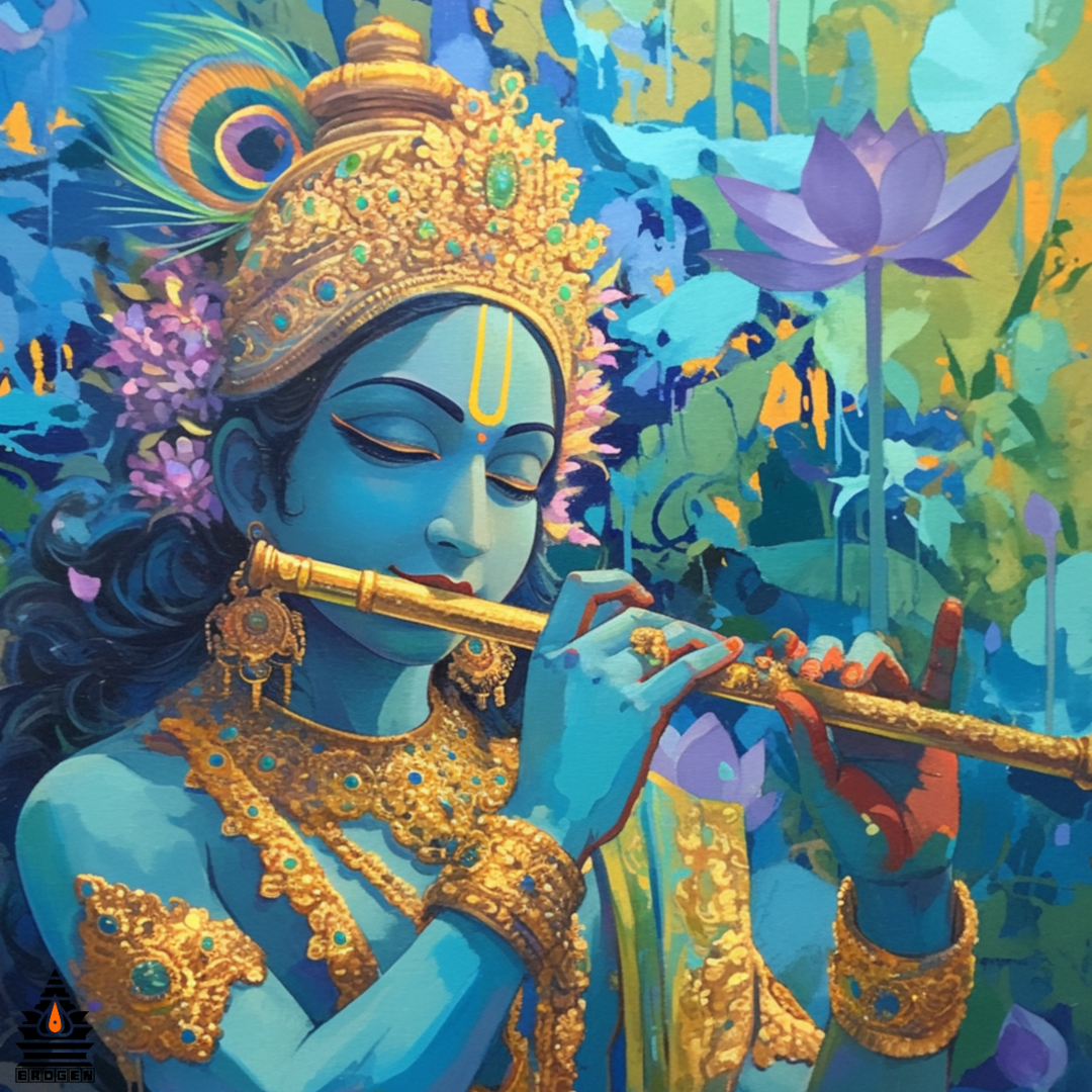Krishna Playing Flute Digital Art | High-Resolution PNG Download | Div ...