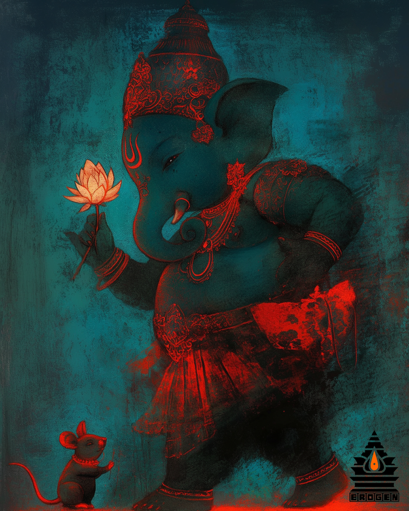 Majestic Digital Art of Lord Ganesha - High-Resolution Downloadable PN ...