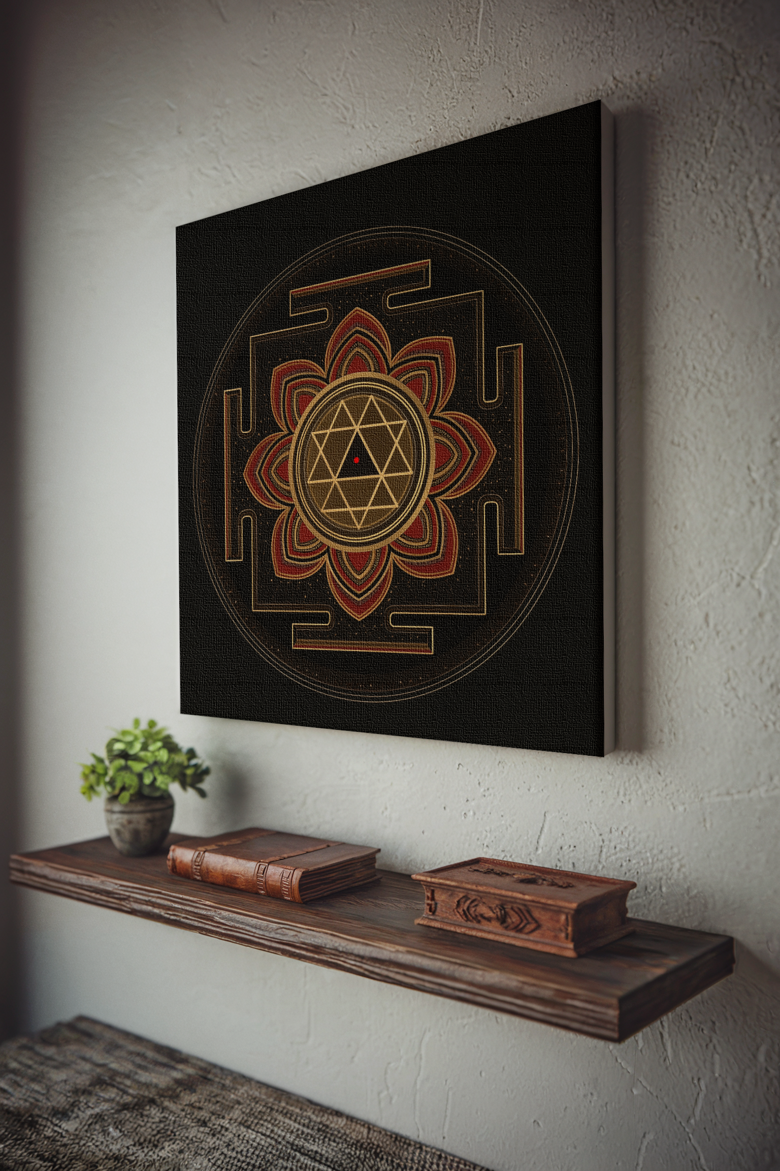 Durga Yantra Digital Painting on Canvas – Powerful Spiritual & Vastu W ...