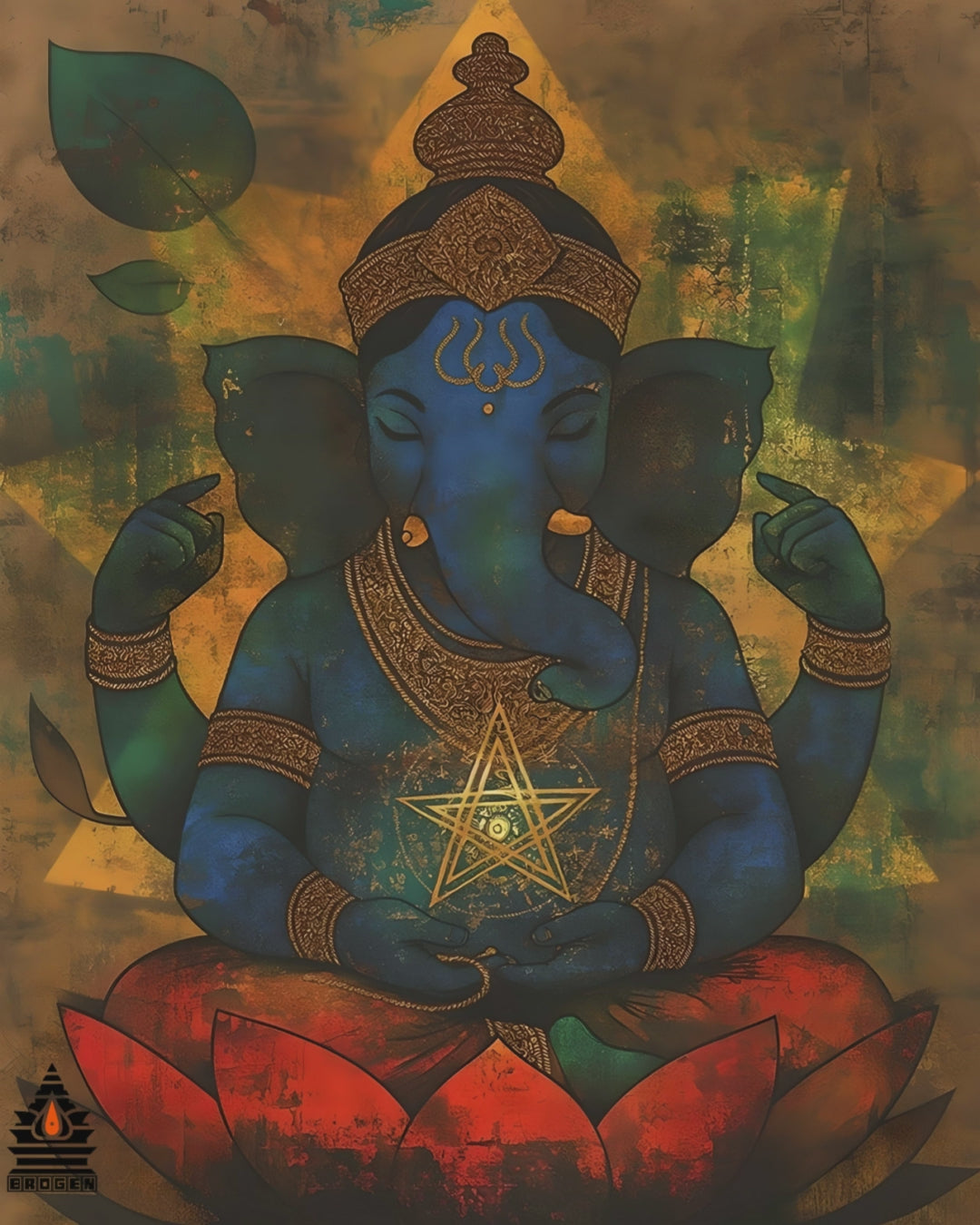 Divine Digital Art of Meditative Ganesha – Downloadable High-Resolutio ...
